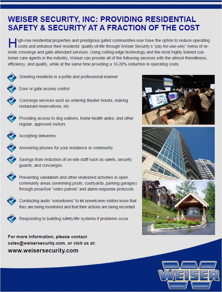 Residential Security Solutions - Weiser Security Services, Inc.
